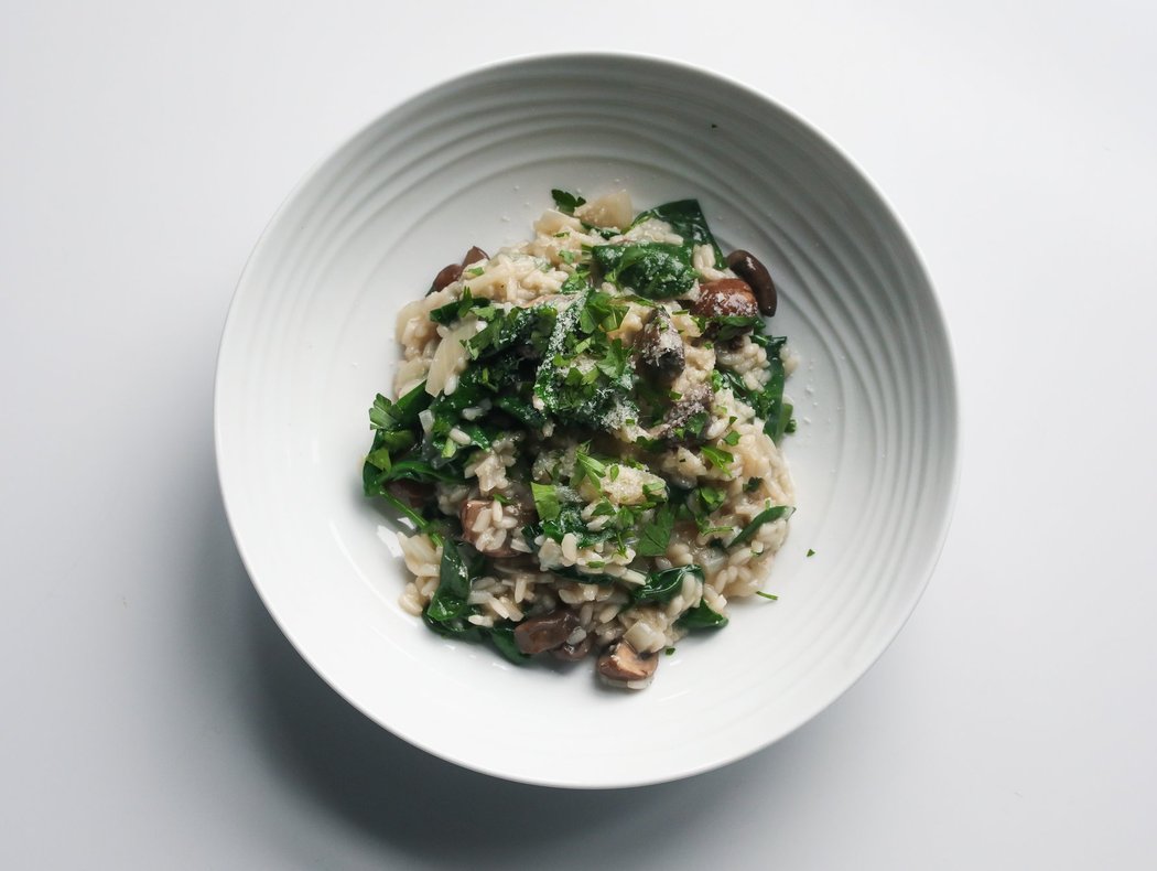 Mushroom and spinach risotto | Kidney Care UK