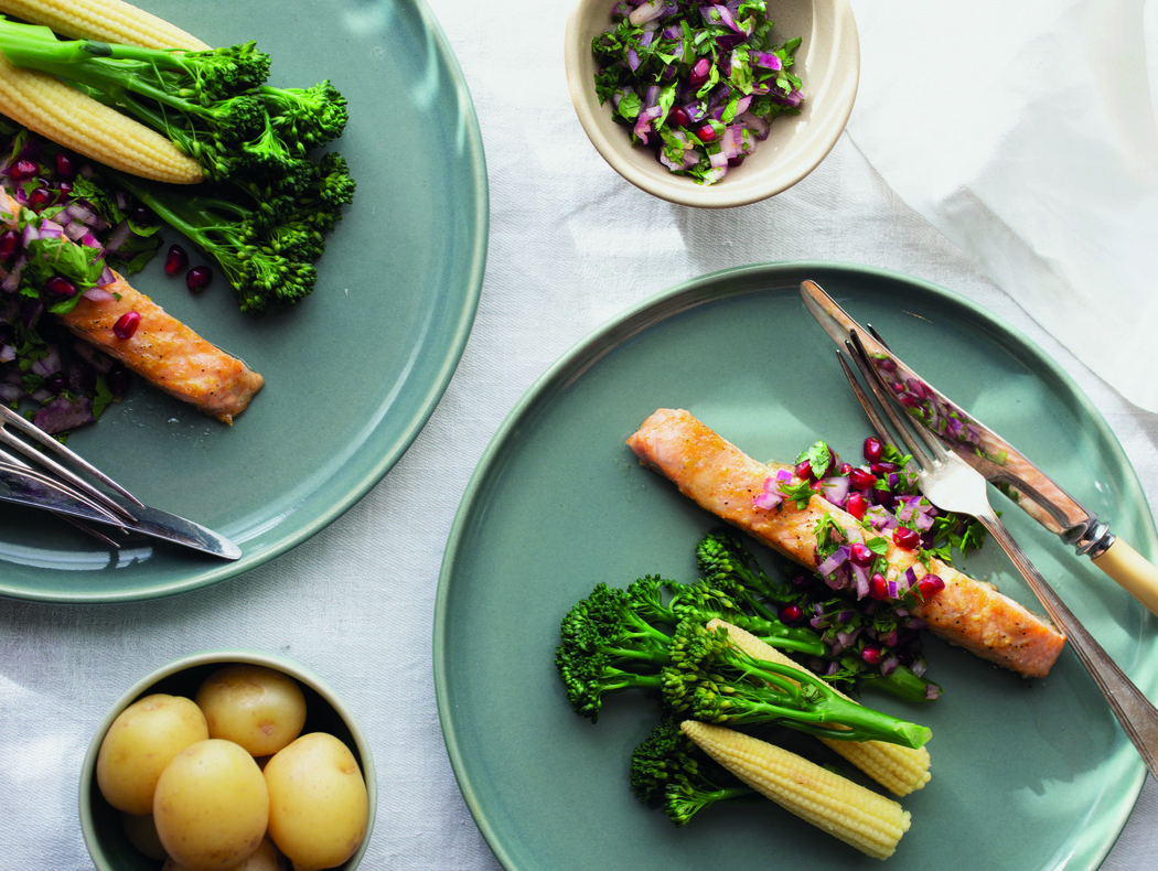 Salmon with pomegranate salsa | Kidney Care UK